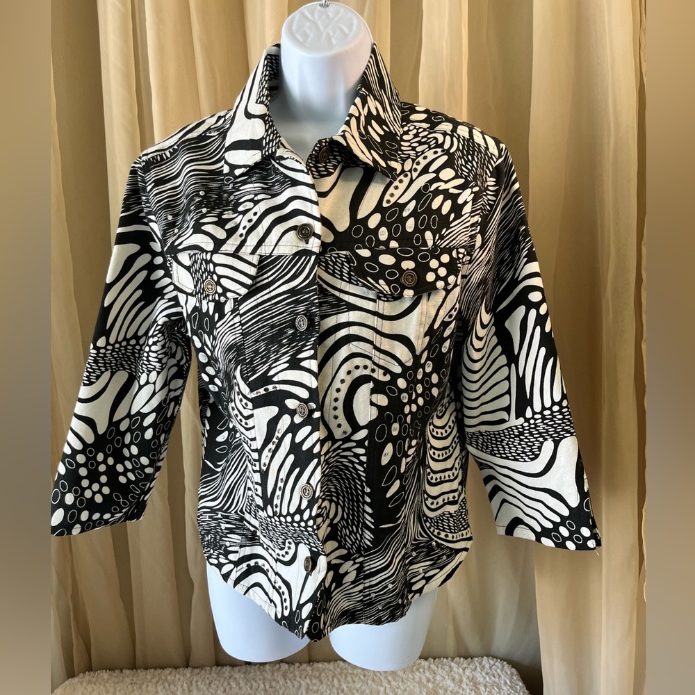 Gaudy Couture Black White Sequin Jacket - Gem